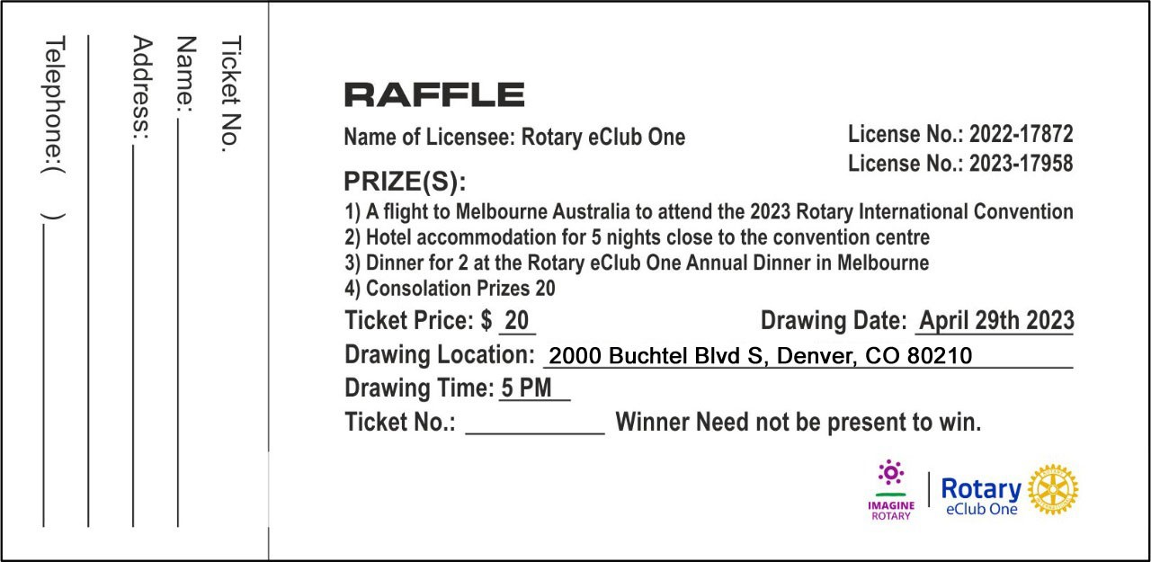 Rotary eClub One Raffle